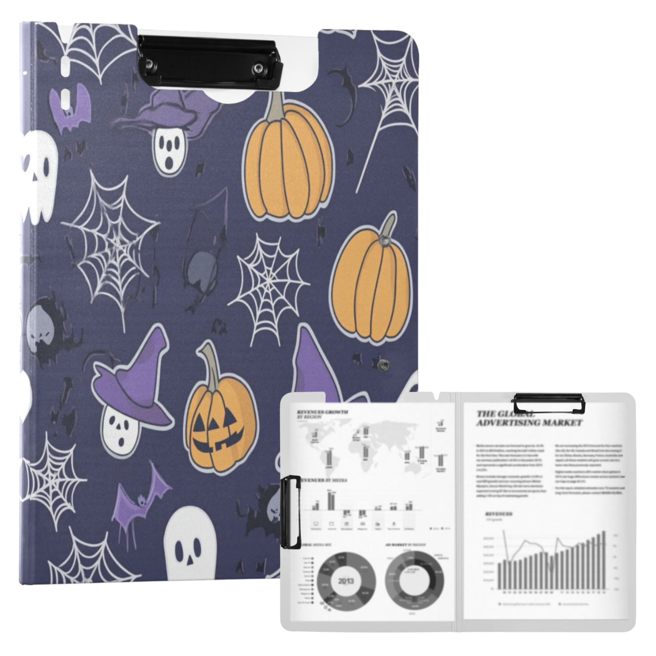 A4 Double Clip File Folder 18.9x12.6in Clipboards Foldable Binder Holds ...