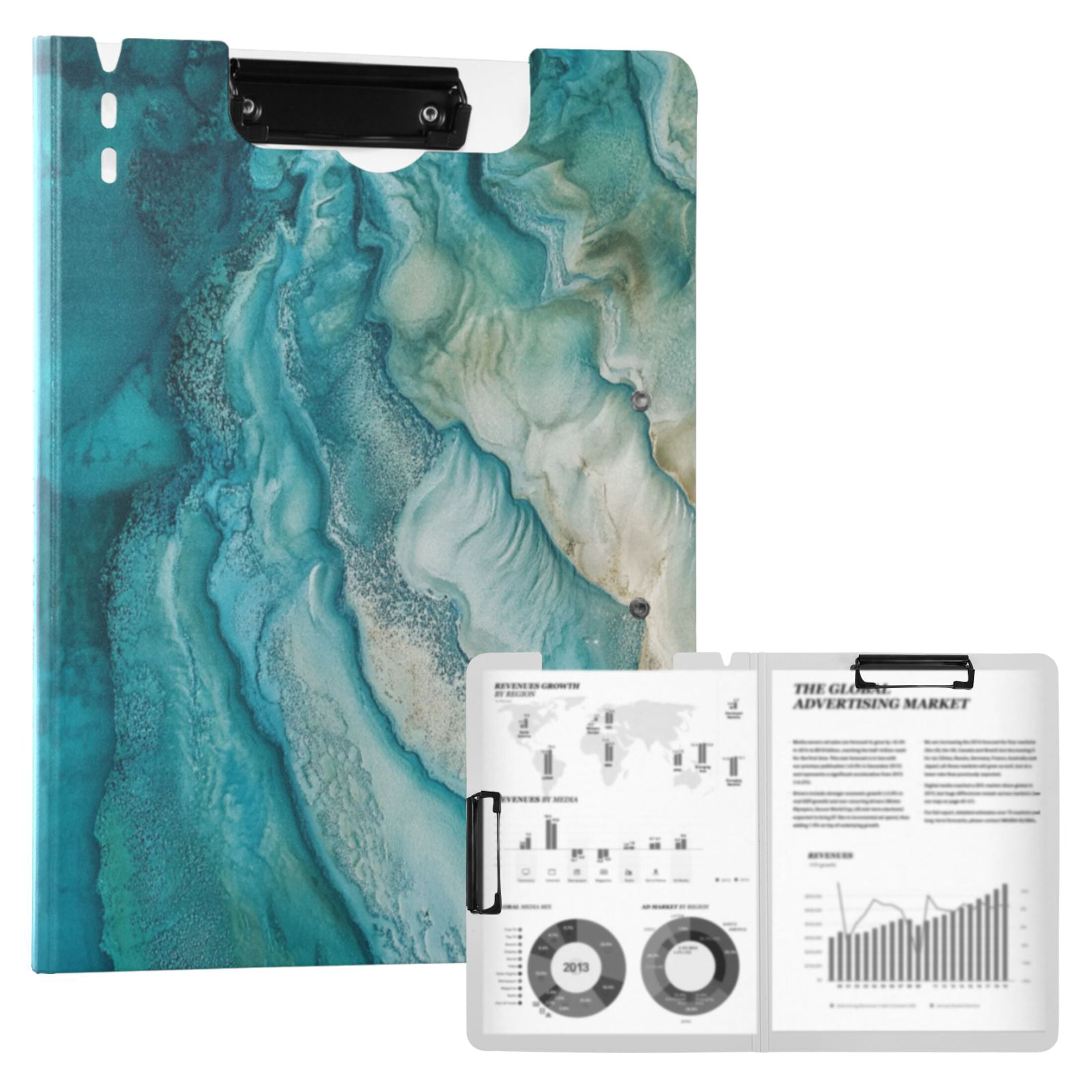A4 Double Clip File Folder 18.9x12.6in Clipboards Foldable Binder Holds ...