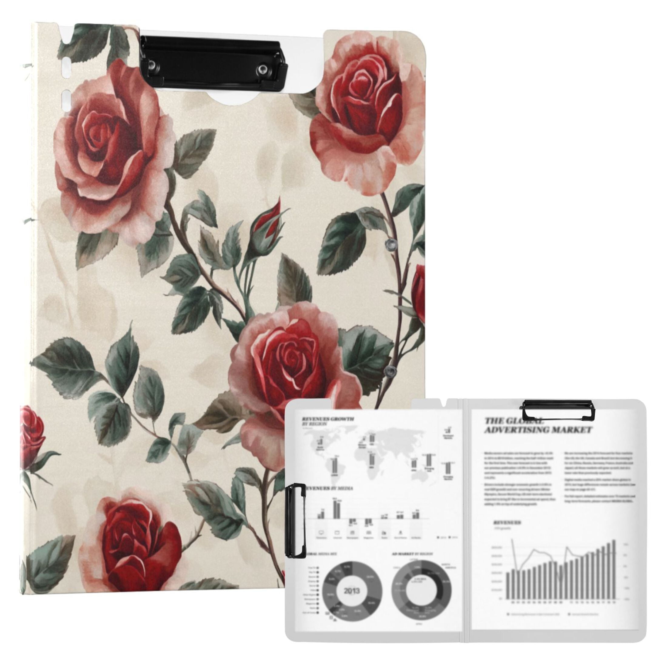 A4 Double Clip File Folder 18.9x12.6in Clipboards Foldable Binder Holds ...