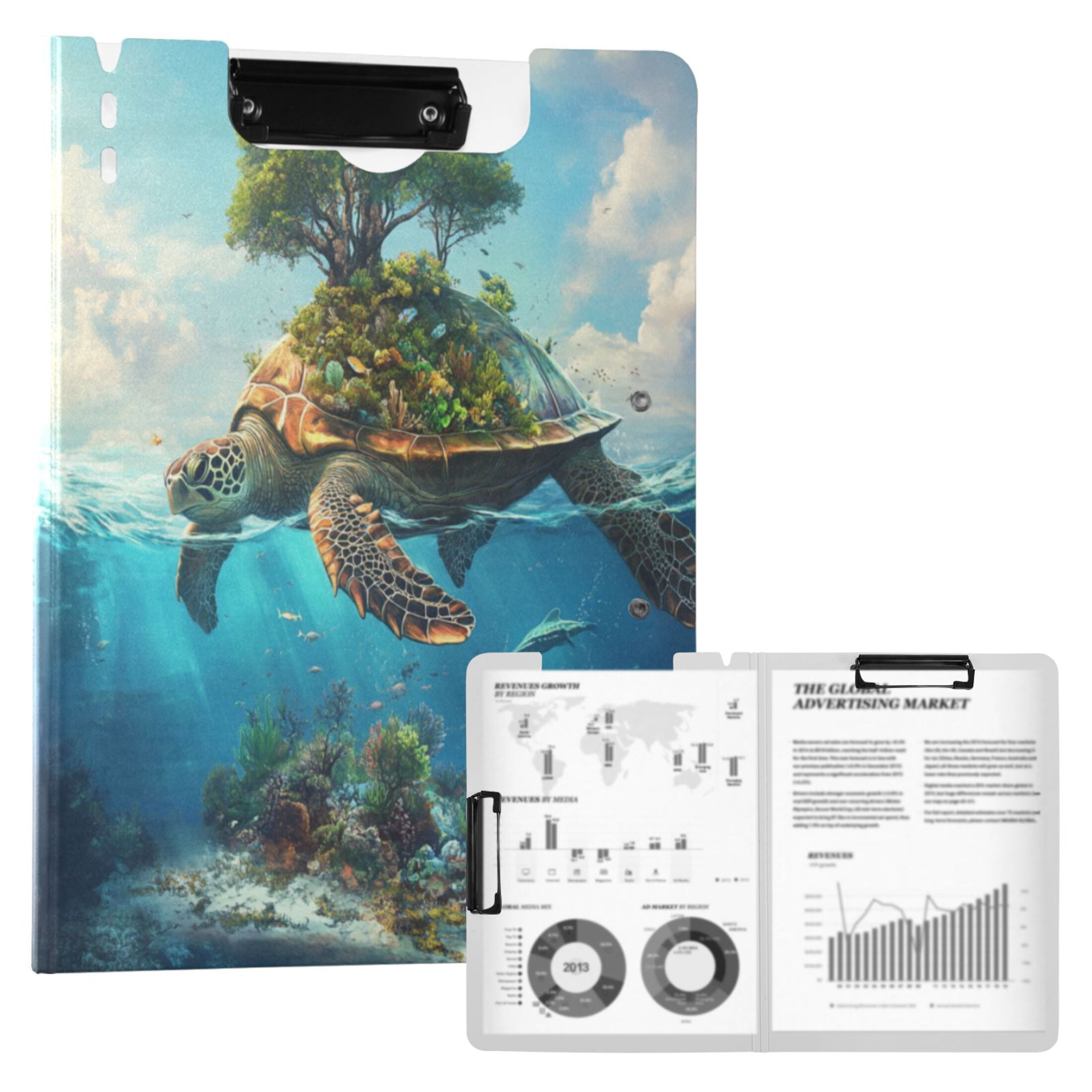 A4 Double Clip File Folder 18.9x12.6in Clipboards Foldable Binder Holds ...