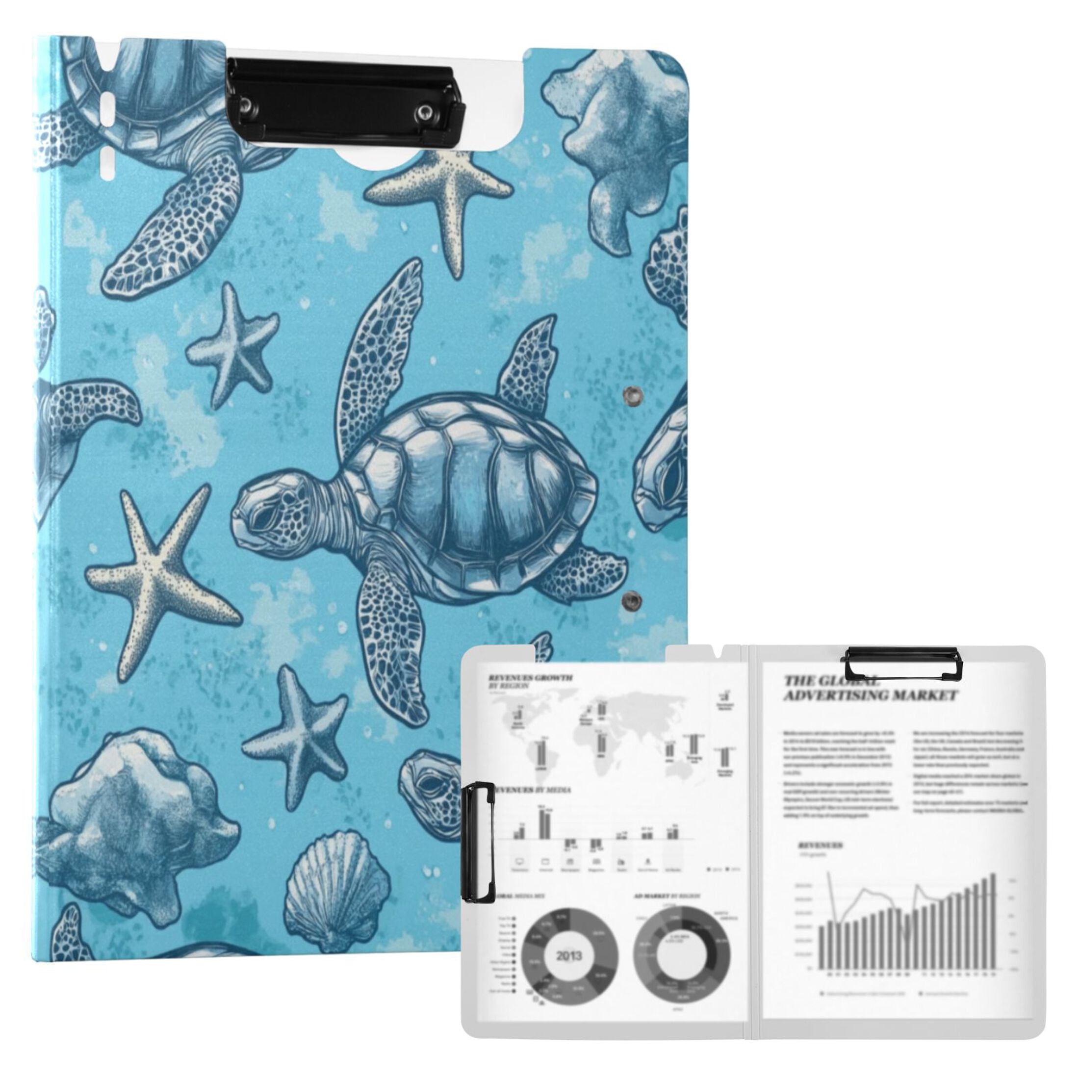 A4 Double Clip File Folder 18.9x12.6in Clipboards Foldable Binder Holds ...