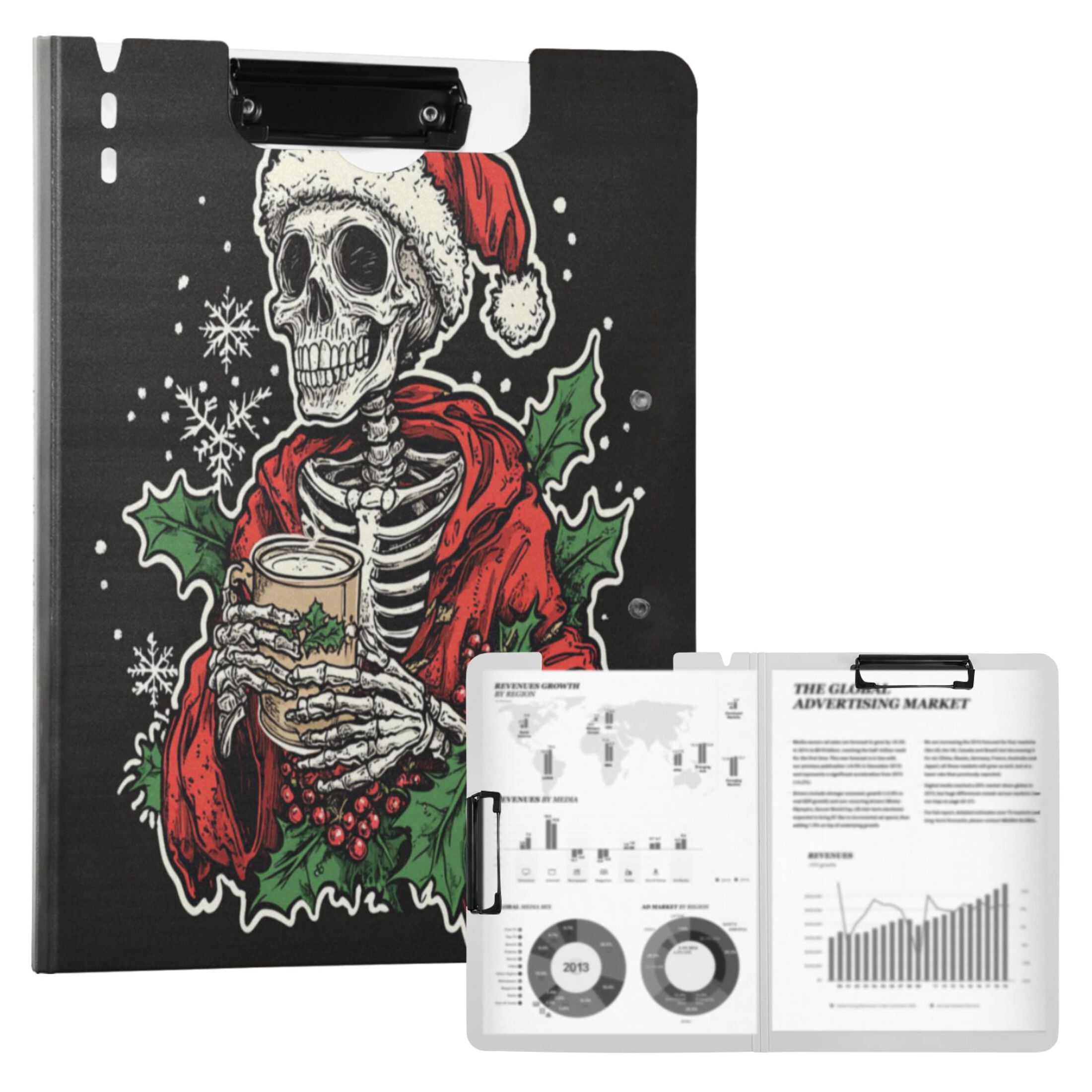 A4 Double Clip File Folder 18.9x12.6in Clipboards Foldable Binder Holds ...