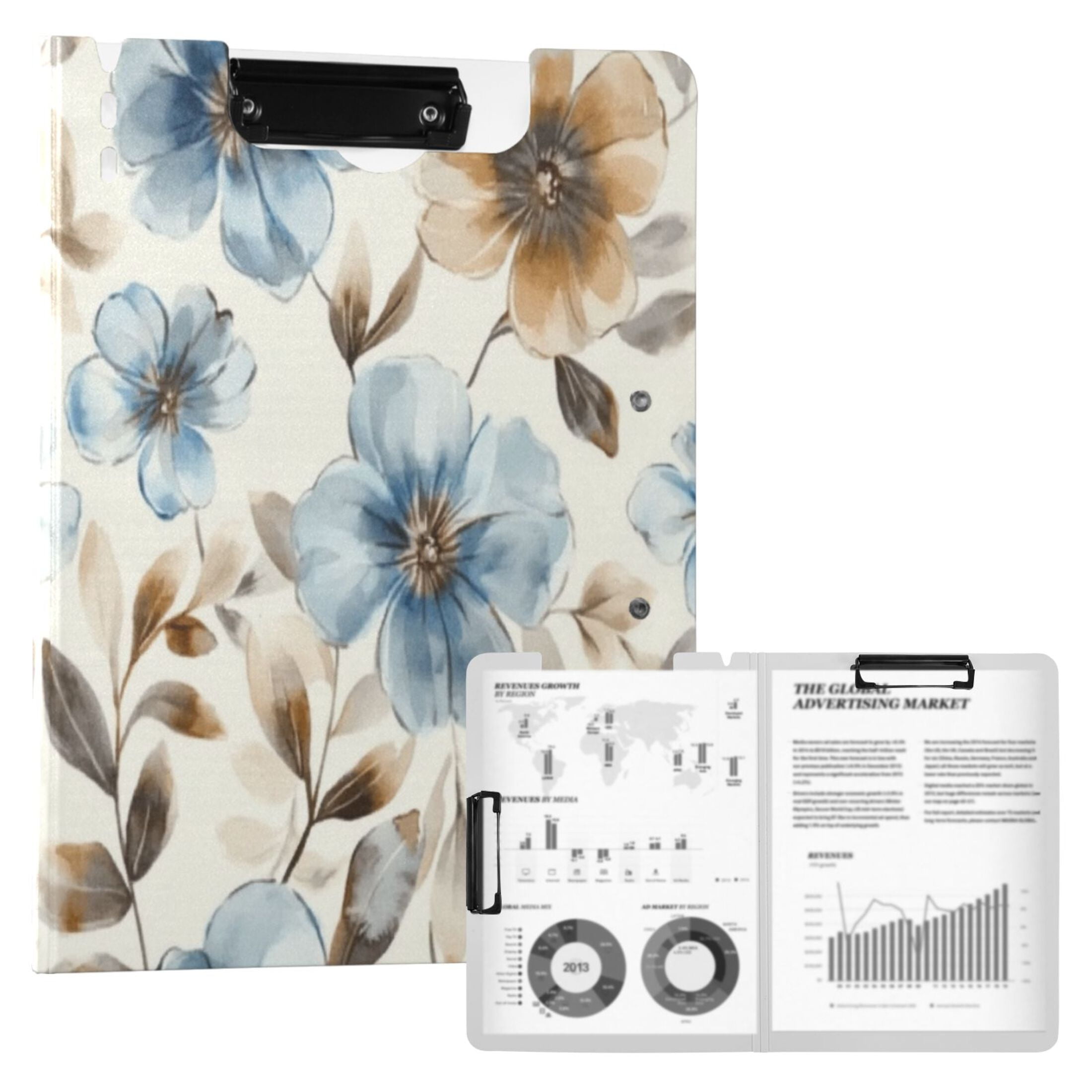 A4 Double Clip File Folder 18.9x12.6in Clipboards Foldable Binder Holds ...