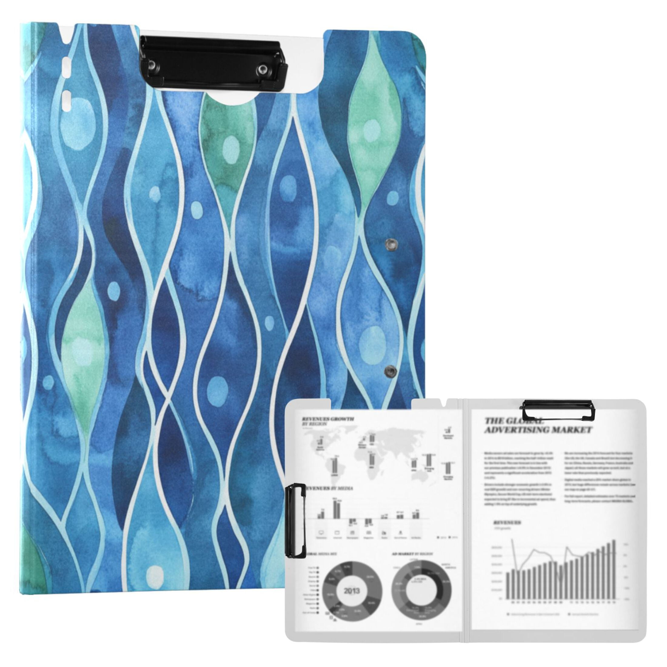 A4 Double Clip File Folder 18.9x12.6in Clipboards Foldable Binder Holds ...