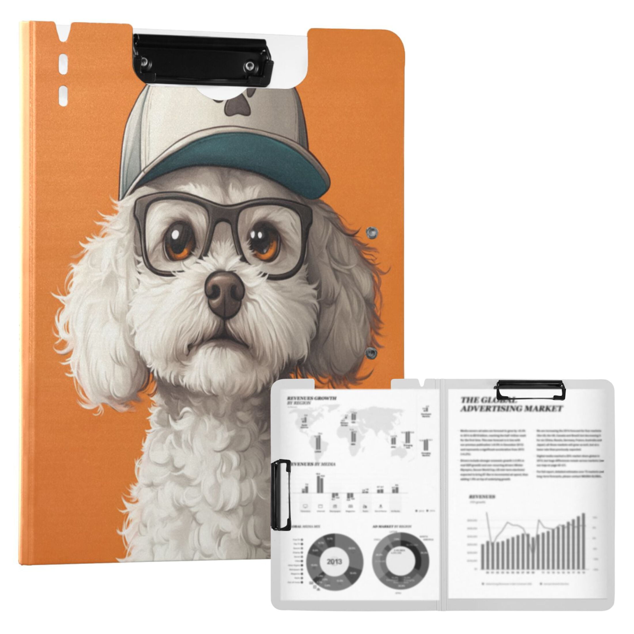 A4 Double Clip File Folder 18.9x12.6in Clipboards Foldable Binder Holds 80 Sheets Project Folder ...