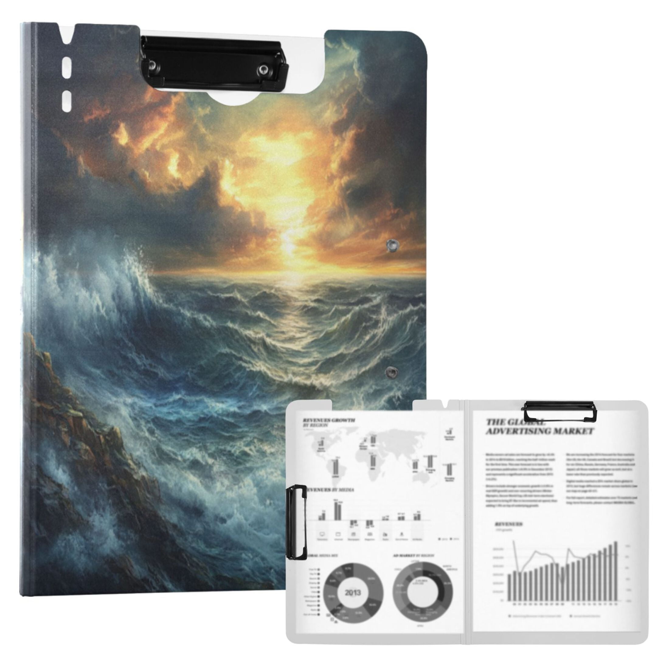 A4 Double Clip File Folder Binder Clipboards Waterproof Durable Foldable Folder Suitable for ...