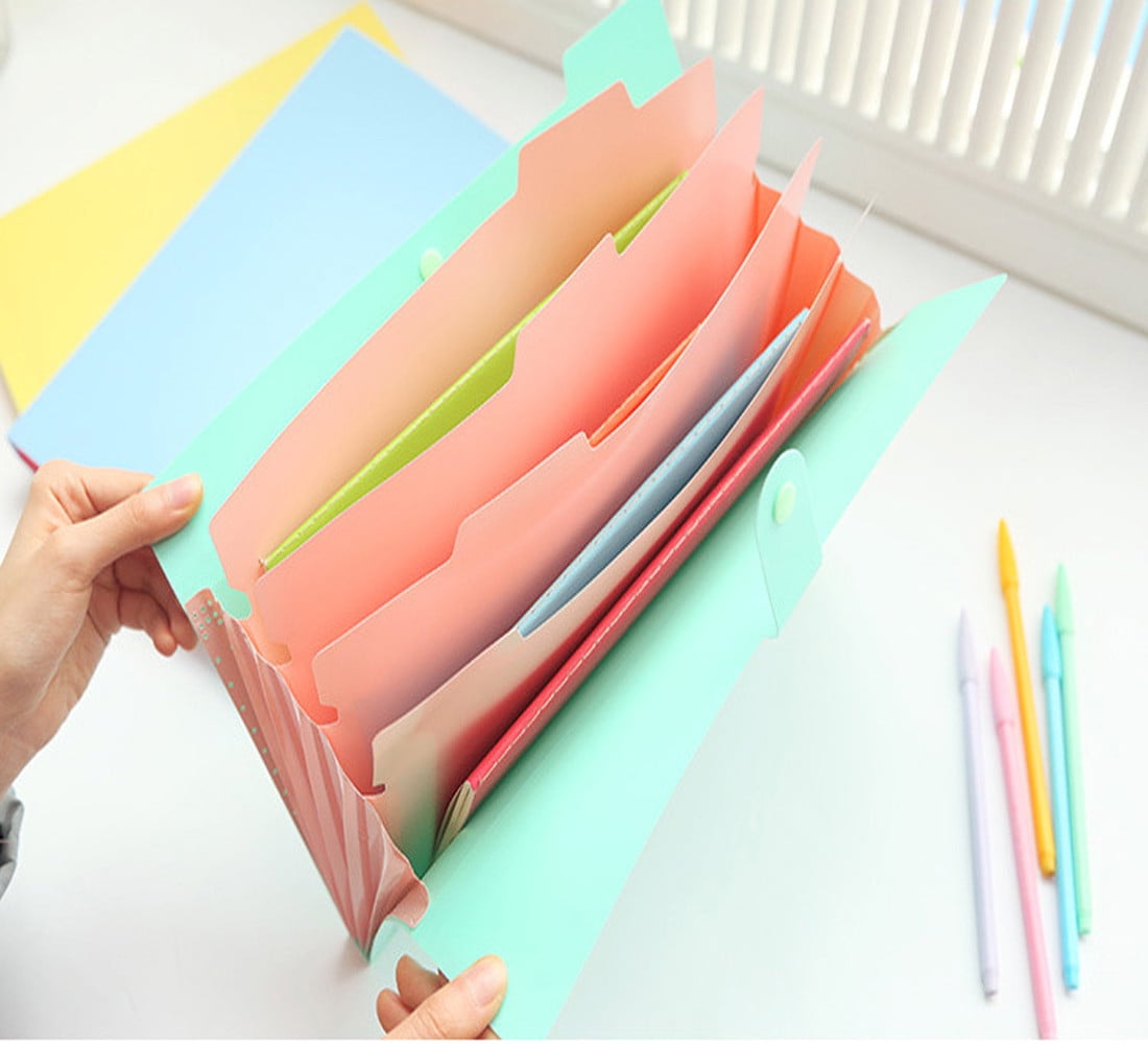 A4 Expanding File Folder, 5-pocket Plastic Folder Document Organizer ...