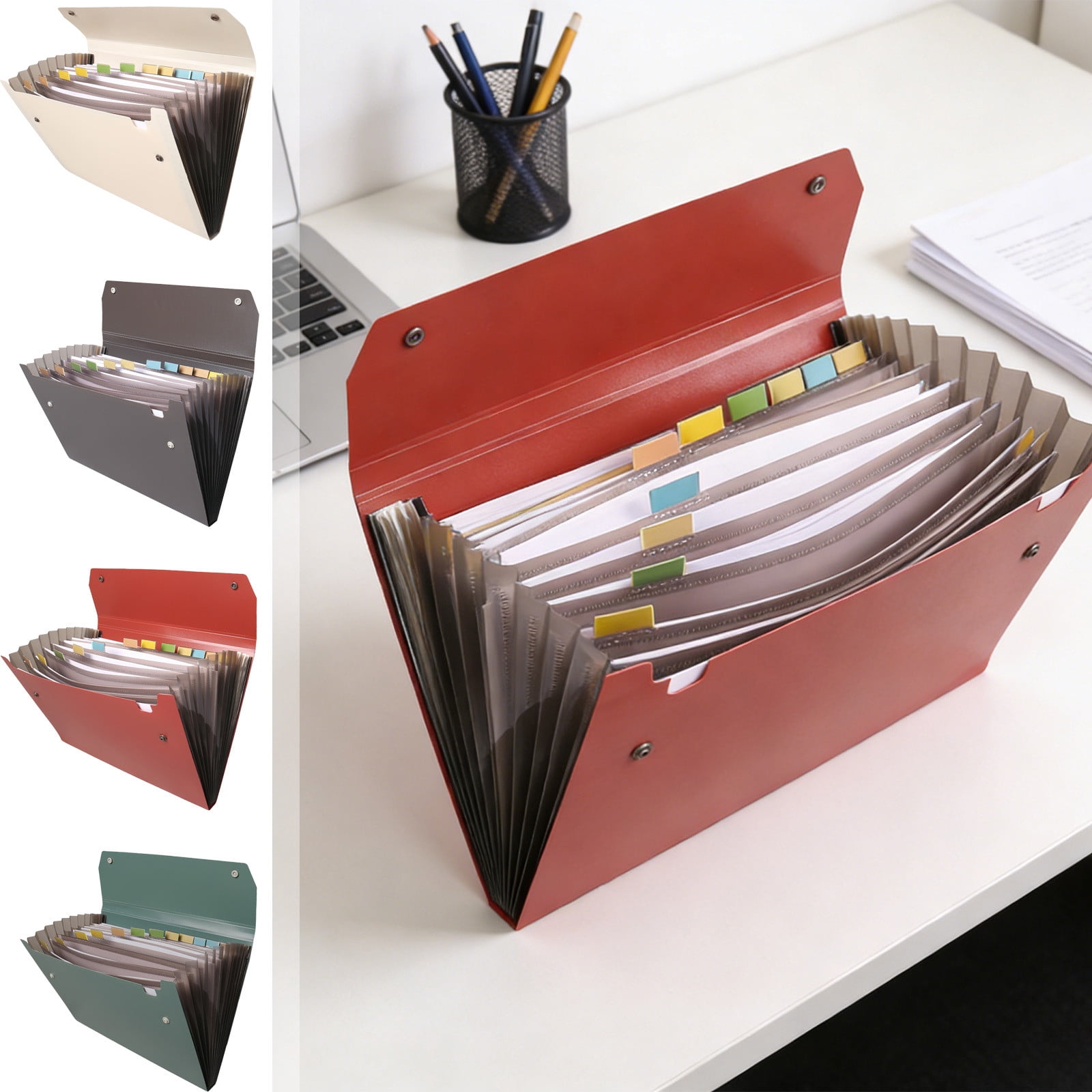 A4 Expanding File Folder, Multi-Pocket Accordion Organizer with Snap ...