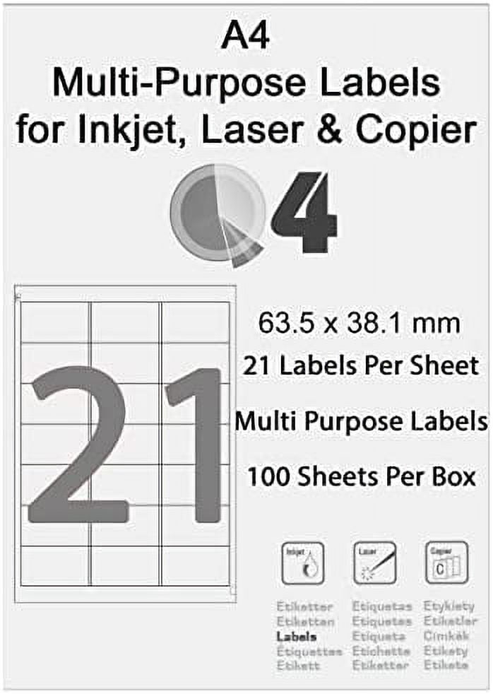 A4 FBA Labels 21 per Page; Pack Suitable for FBA Product Self Adhesive ...