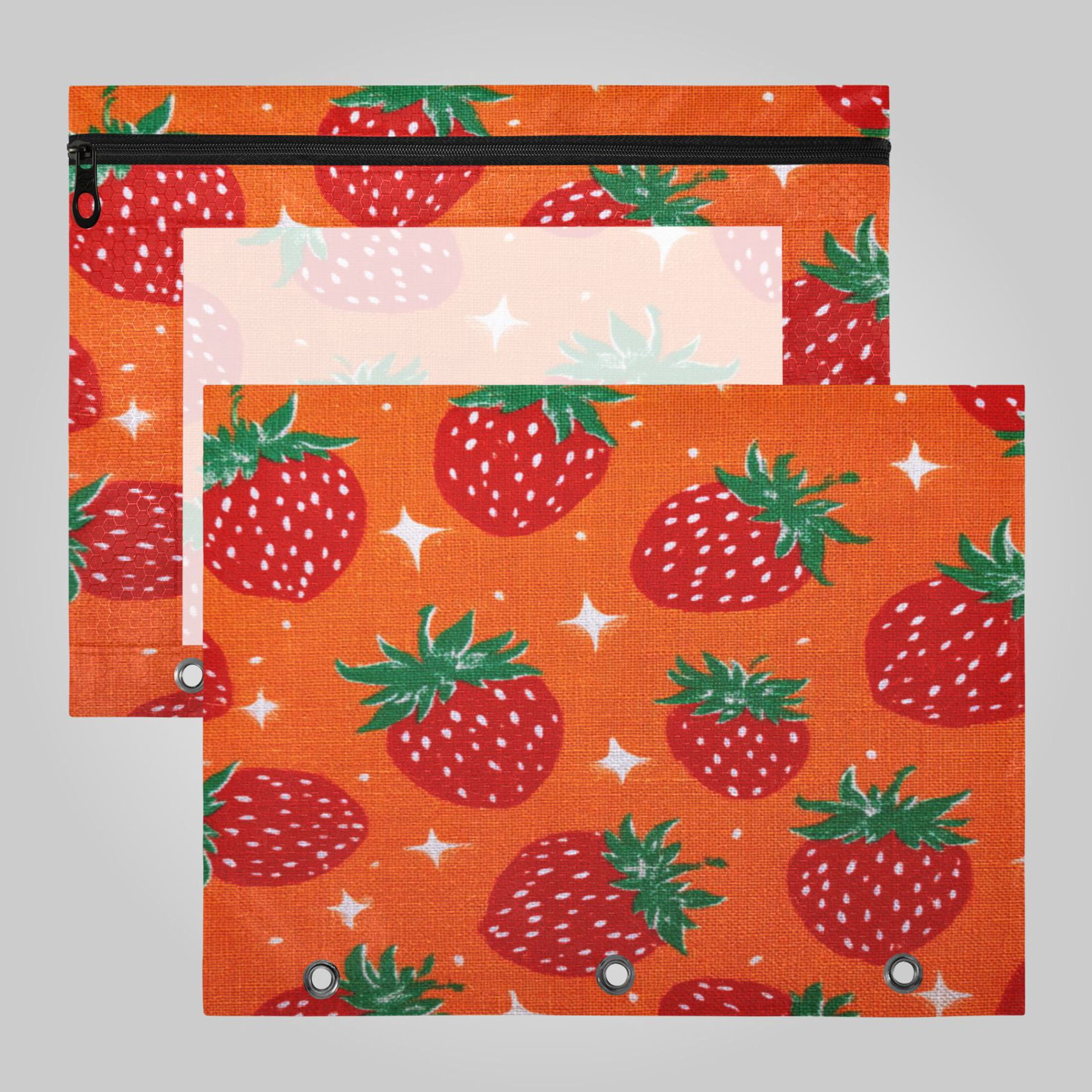 A4 File Binder 2Pack Pouch Pencil Work & Study File Pouch Cheerful Hand ...