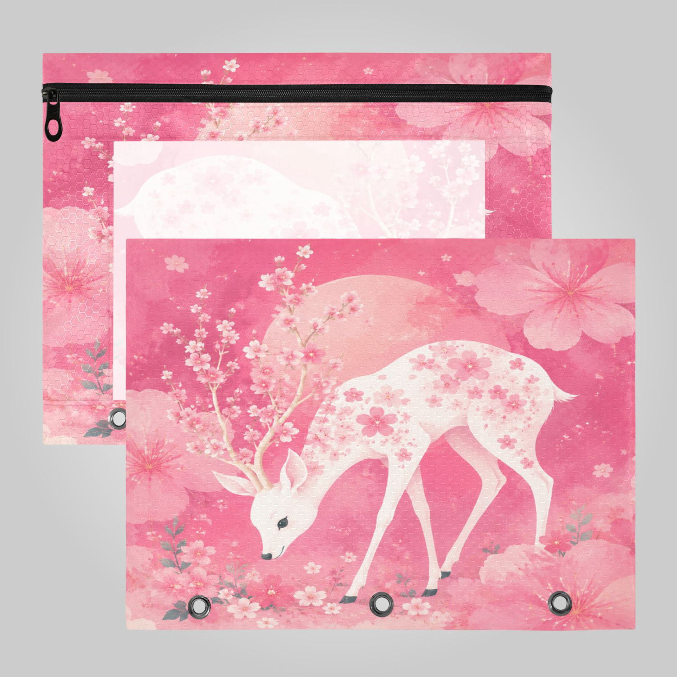 A4 File Binder 2Pack Pouch Pencil Work & Study File Pouch Cherry ...