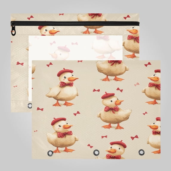A4 File Binder 2Pack Pouch Pencil Work & Study File Pouch Dapper Duck ...