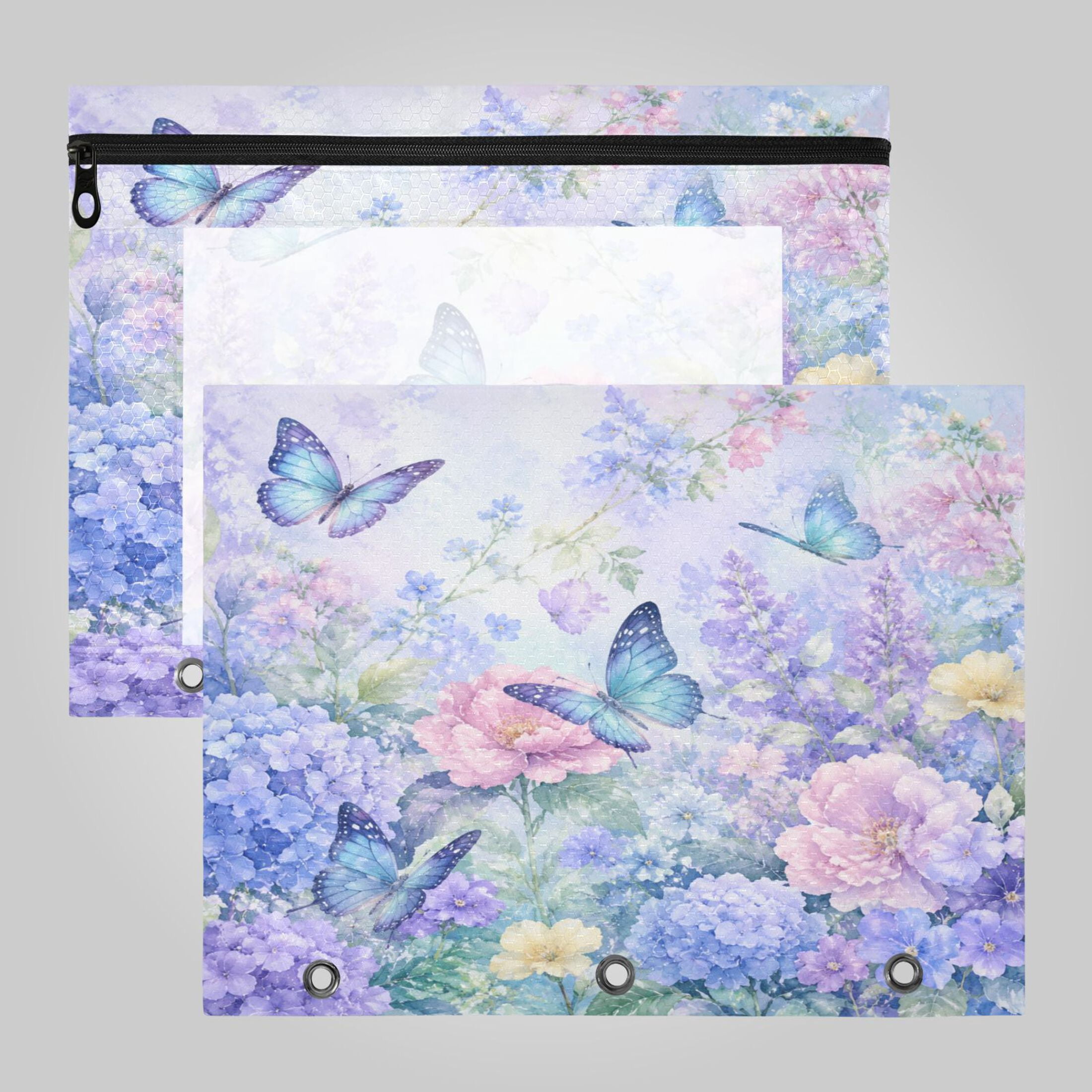 A4 File Binder 2Pack Pouch Pencil Work & Study File Pouch Delicate Blue ...