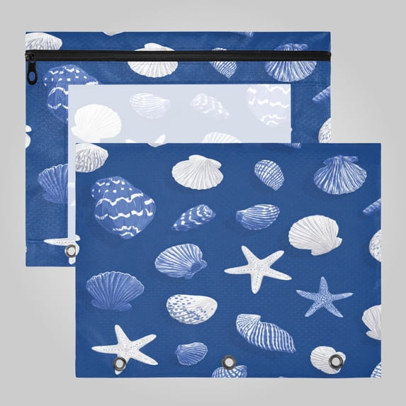 A4 File Binder 2Pack Pouch Pencil Work & Study File Pouch Fresh Coastal ...