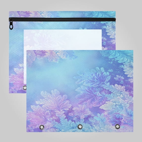 A4 File Binder 2Pack Pouch Pencil Work & Study File Pouch Frosty Floral ...
