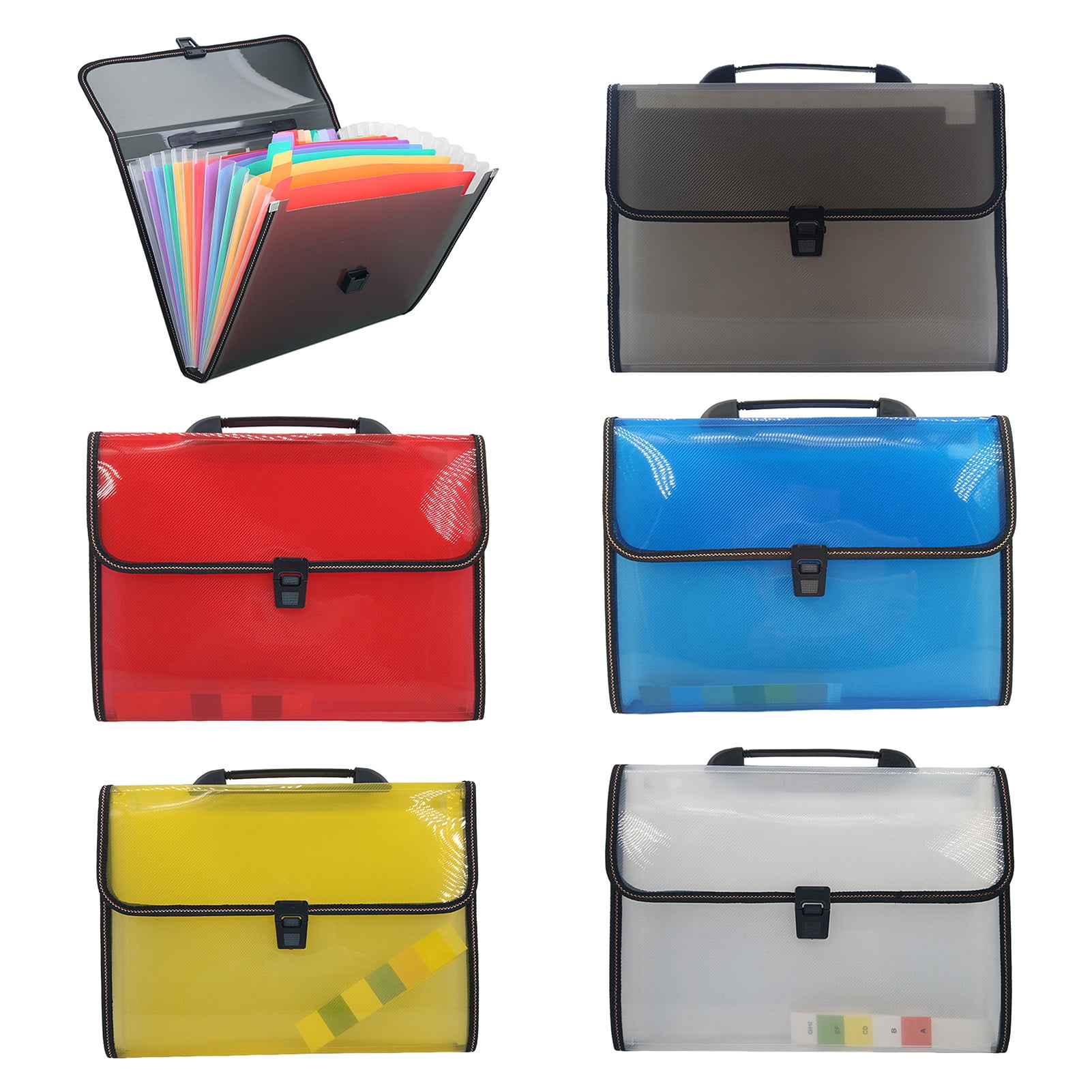 A4 File Folder Multi-layers 13 Pockets Buckle Portable Handle ...