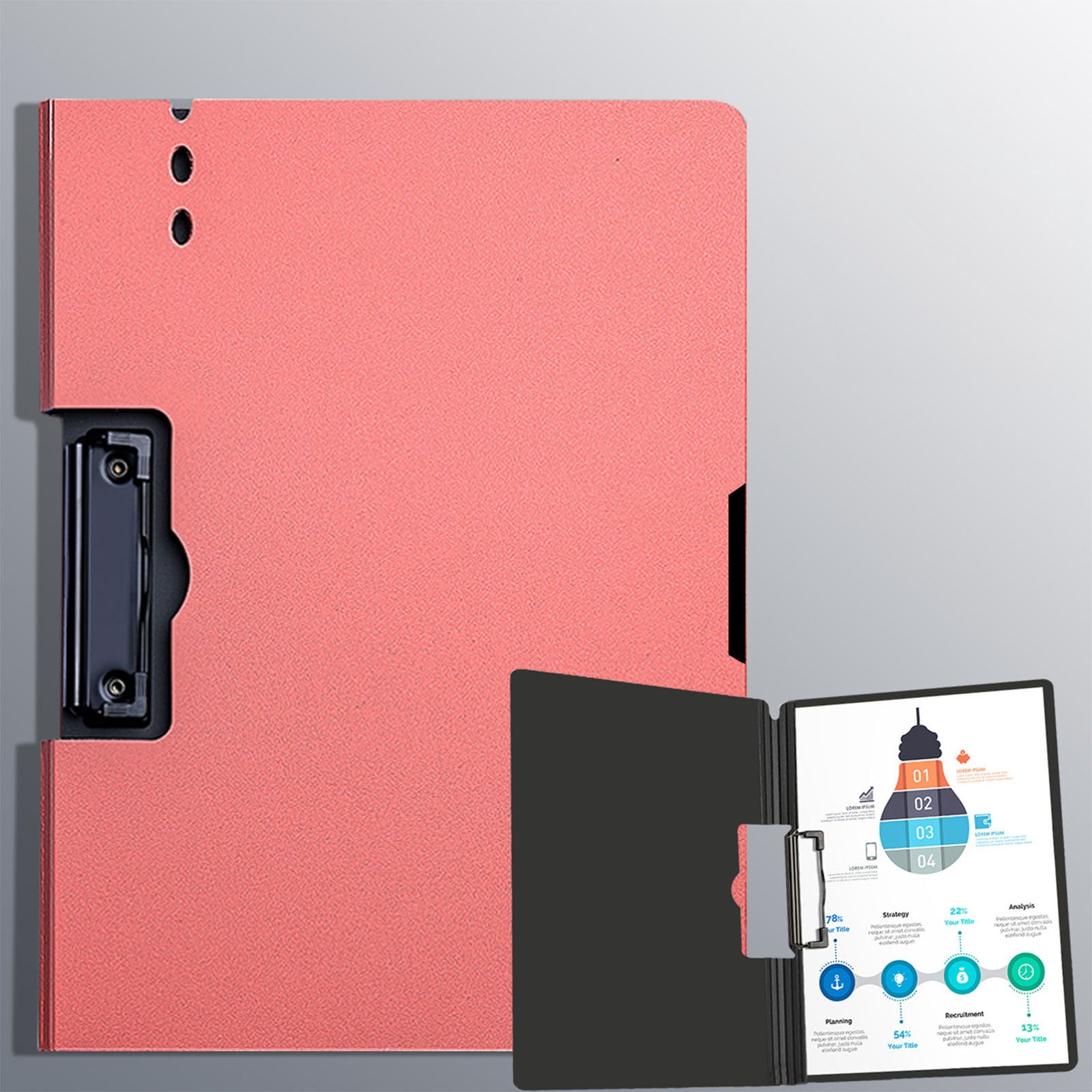 A4 Foldable Punchless Clipboard with Spring Action Clamp Secure ...