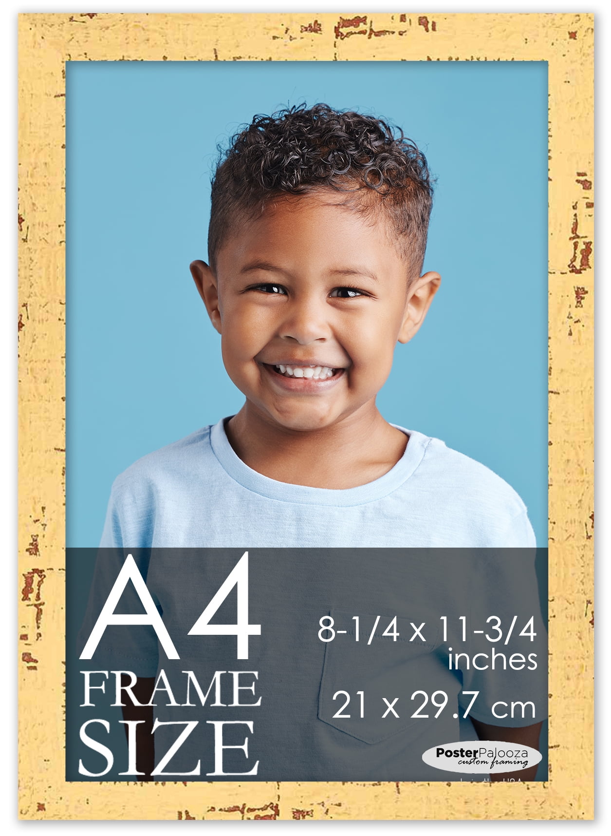A4 Frame Yellow Rustic Farmhouse - Wood A4 Picture Frame For A4 Size ...