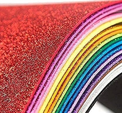 A4 Glitter Sheets Pack of 10 Multicolor Craft Paper for Art DIY ...