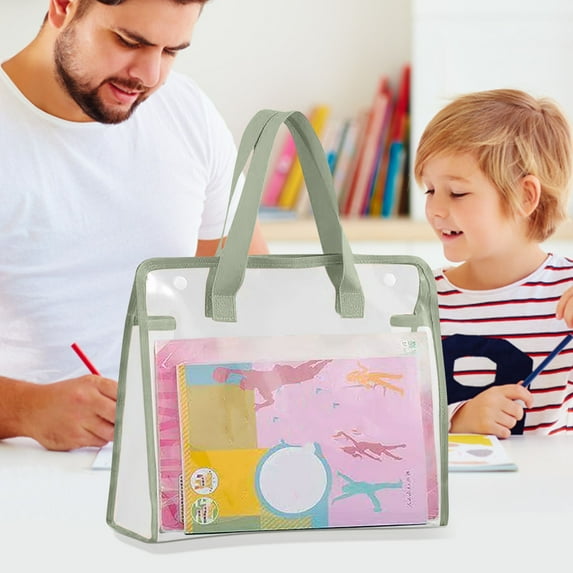 A4 Handheld Exam Paper Storage Transparent Tutorial Bag Large Capacity ...