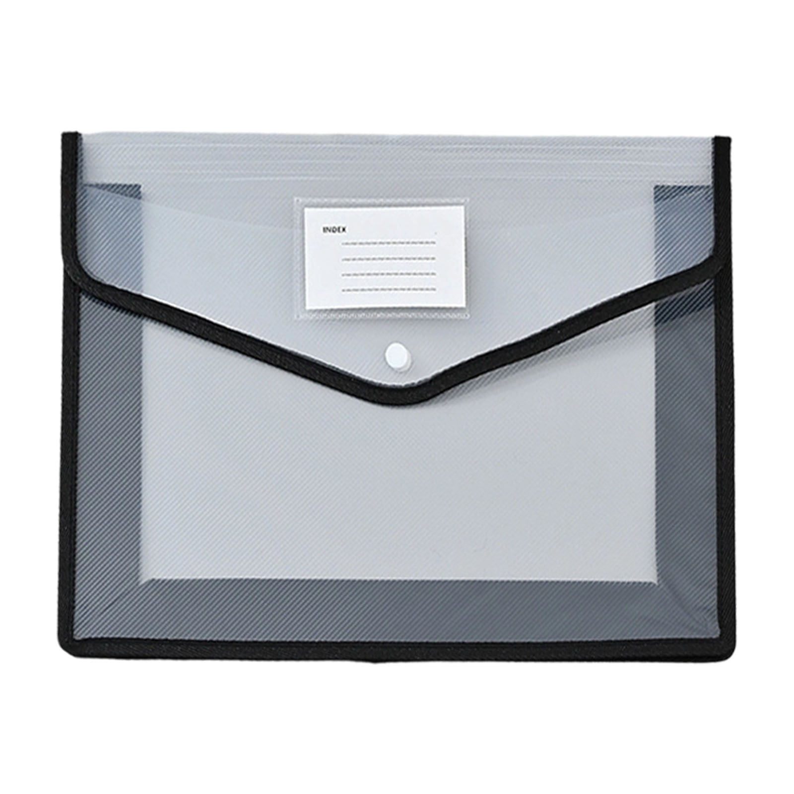 A4 Horizontal Stereo Transparent File Bag Twill Texture Waterproof Snap ...
