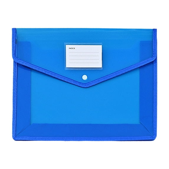 A4 Horizontal Stereo Transparent File Bag Twill Texture Waterproof Snap ...