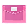 A4 Horizontal Stereo Transparent File Bag Twill Texture Waterproof Snap ...