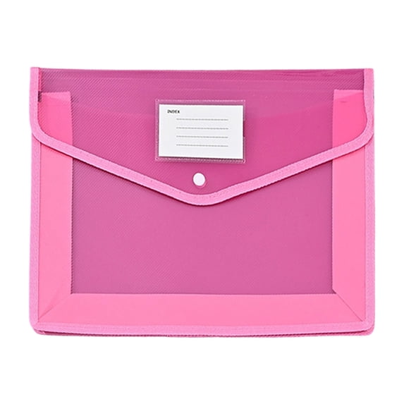 A4 Horizontal Stereo Transparent File Bag Twill Texture Waterproof Snap ...