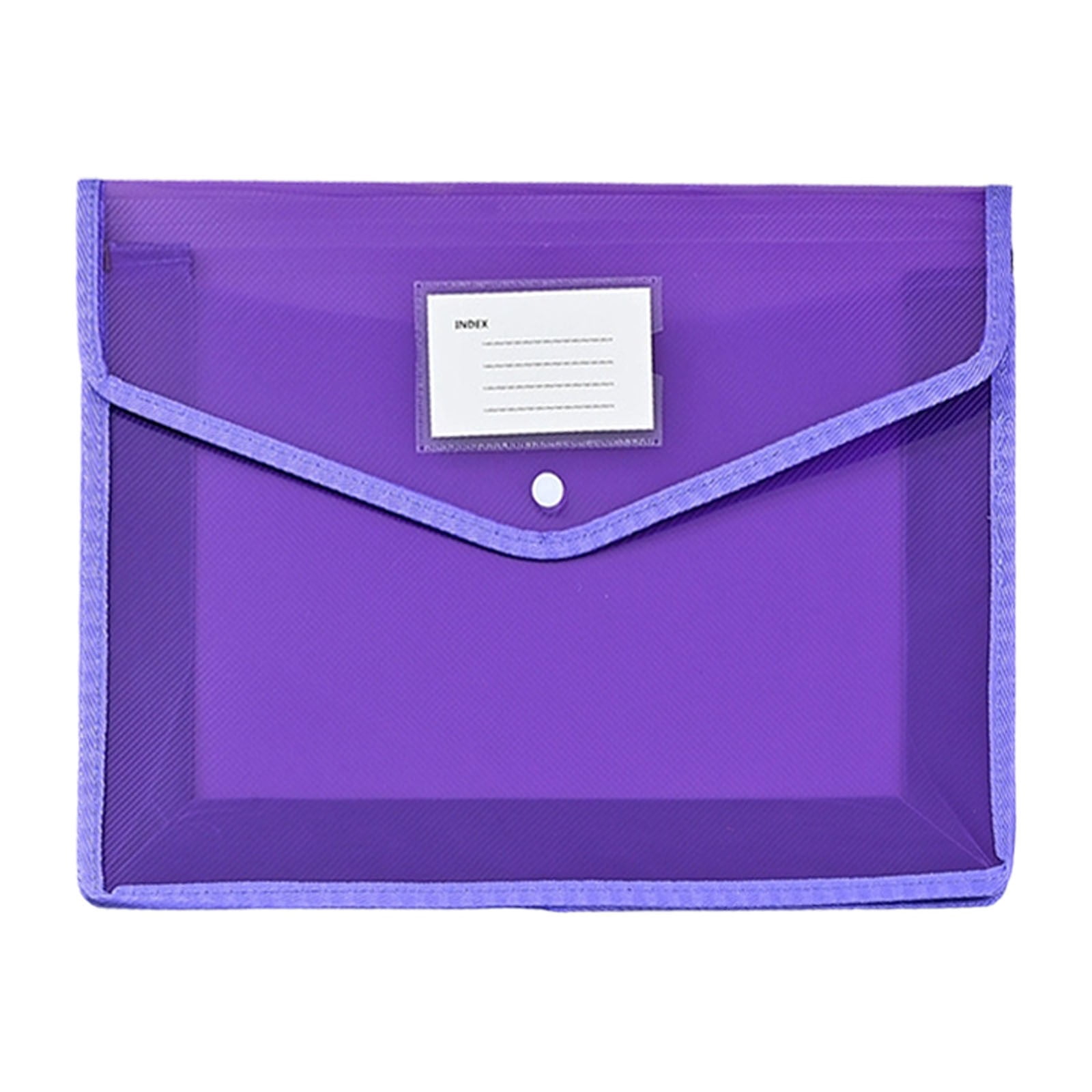 A4 Horizontal Stereo Transparent File Bag Twill Texture Waterproof Snap ...