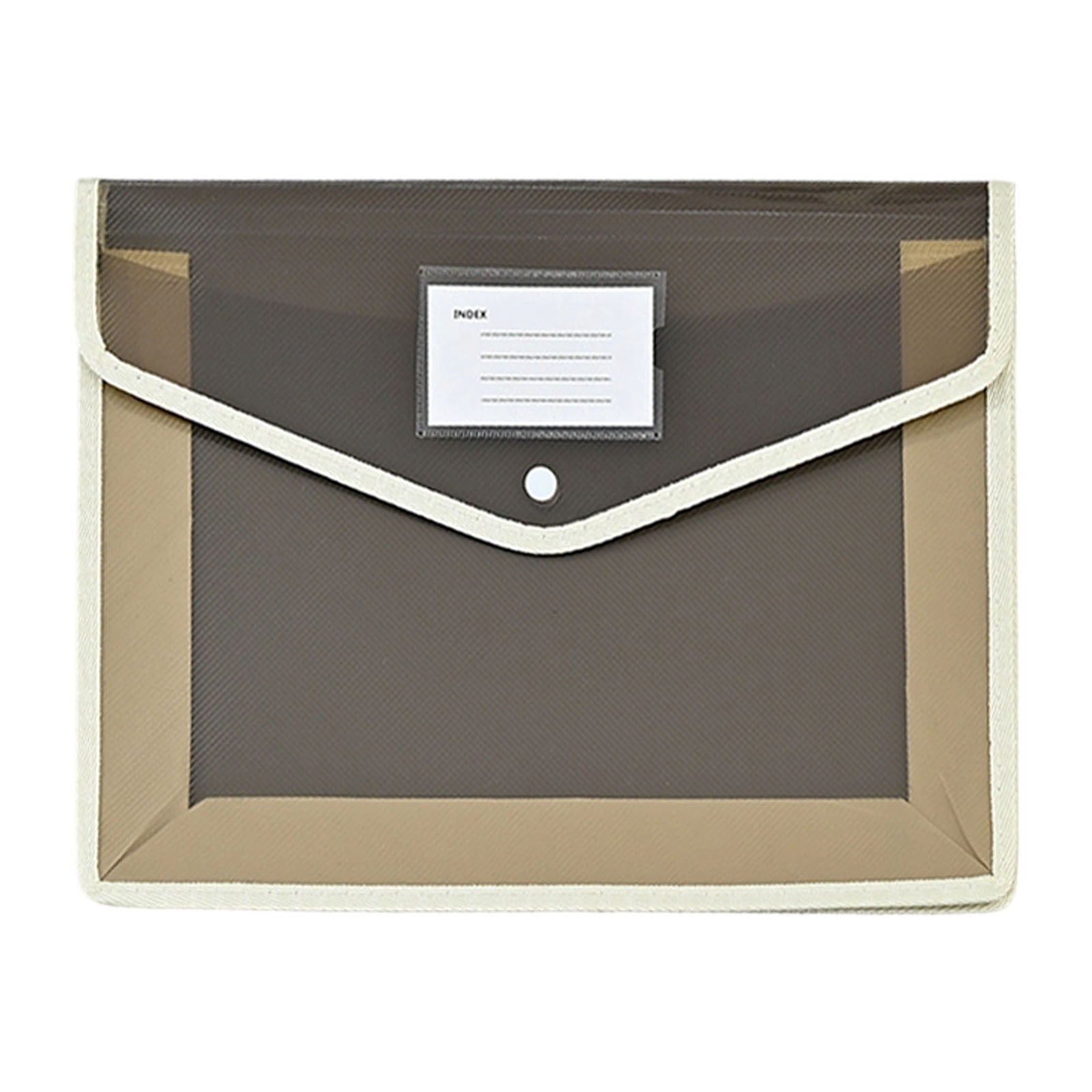 A4 Horizontal Stereo Transparent File Bag Twill Texture Waterproof Snap ...