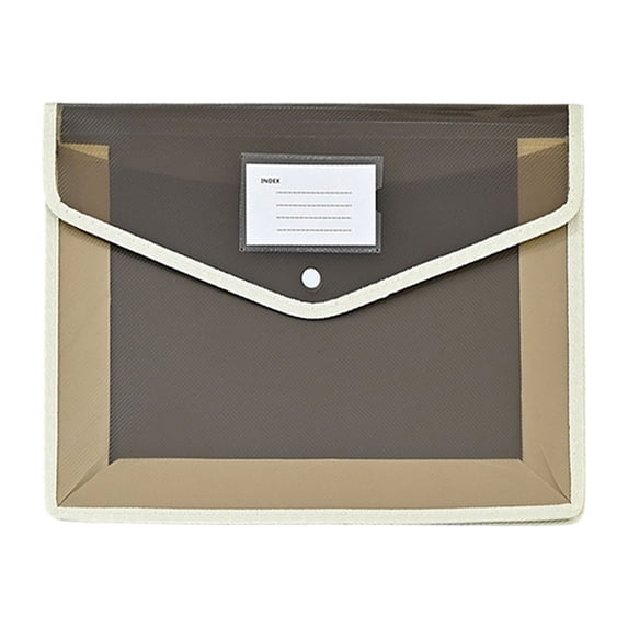 A4 Horizontal Stereo Transparent File Bag Twill Texture Waterproof Snap ...