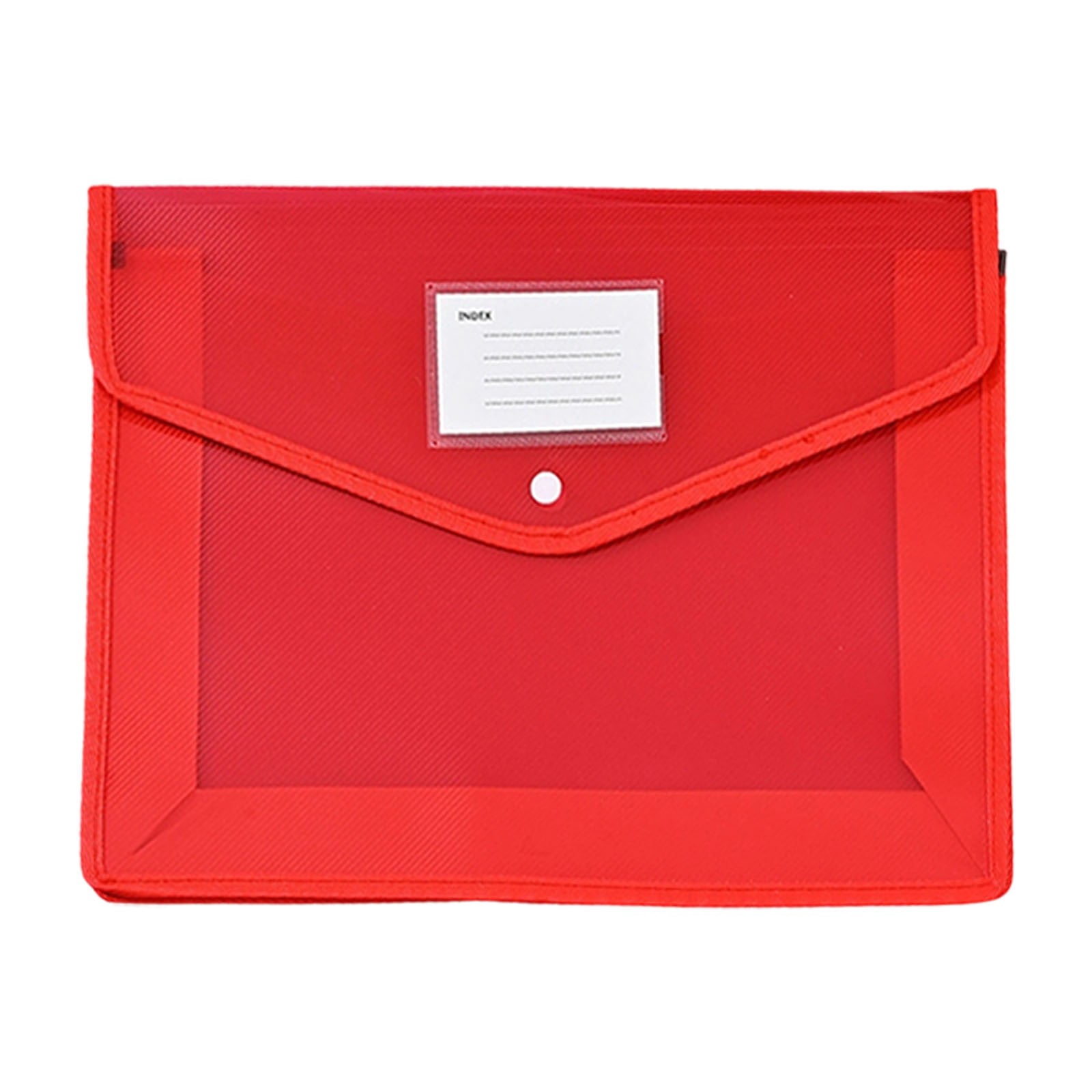 A4 Horizontal Stereo Transparent File Bag Twill Texture Waterproof Snap ...