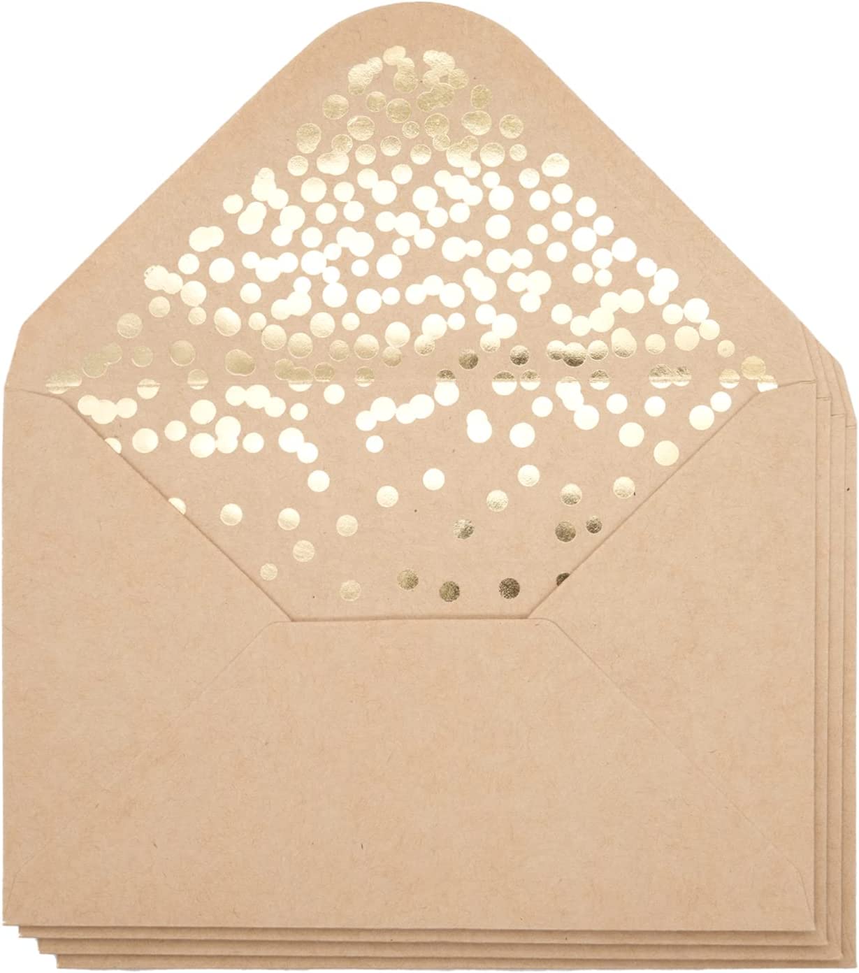 A4 Kraft Envelopes - 50 Pack Pointed Flap Foil Confetti Greeting Card Envelopes 4.2" x 6.2" for ...