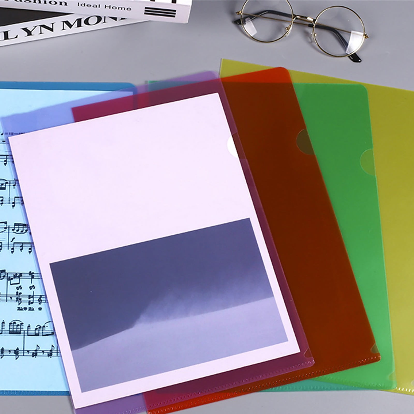 A4 L-Type Plastic Document Folder, Frosted Project Pocket Paper Jacket ...