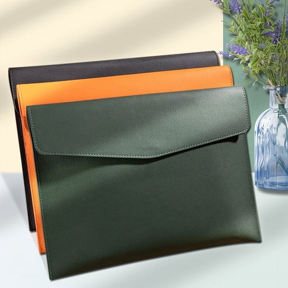 A4 Leather Document Folder, Waterproof Business File Organizer with ...