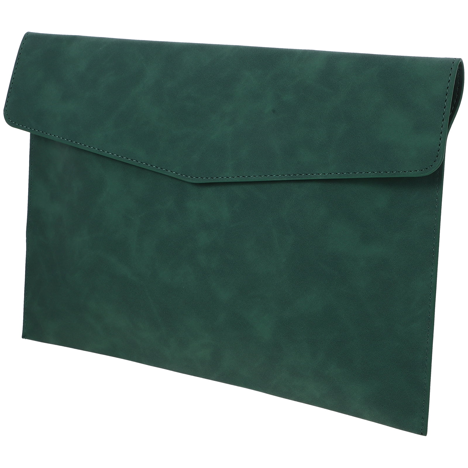 A4 Leather Document Storage Bag Briefcase (green) Faux File Pouch ...