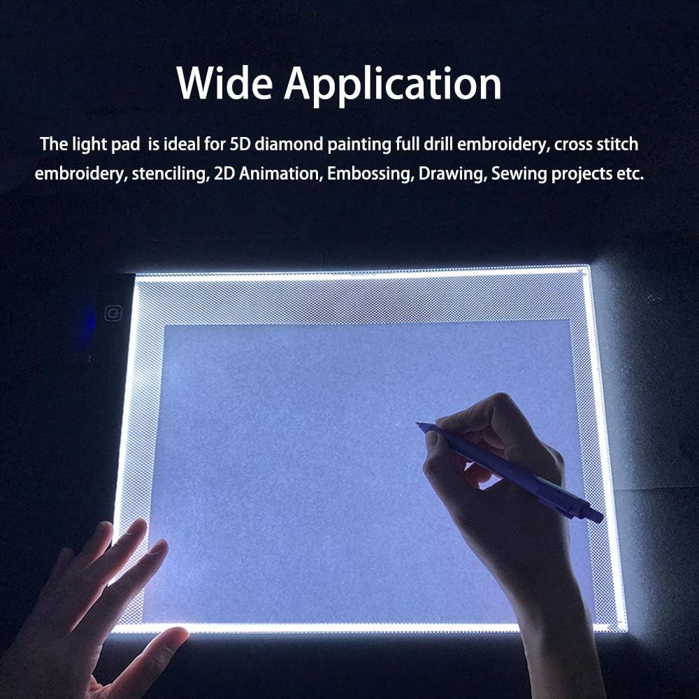 A4 Light Pad for Diamond Painting - Sponake Light Board Tracing with 3 ...