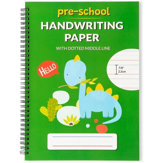 A4 Lined Handwriting Practice Notebook for - Dotted Midline, Spiral ...