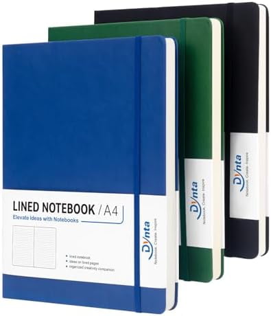 A4 Lined Journal Notebooks 3 Pack 8.5" x 11" Leather Hardcover Journals ...