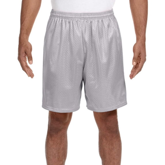 A4 Lined Tricot Mesh Shorts For Men in Silver | N5293 - Walmart.com