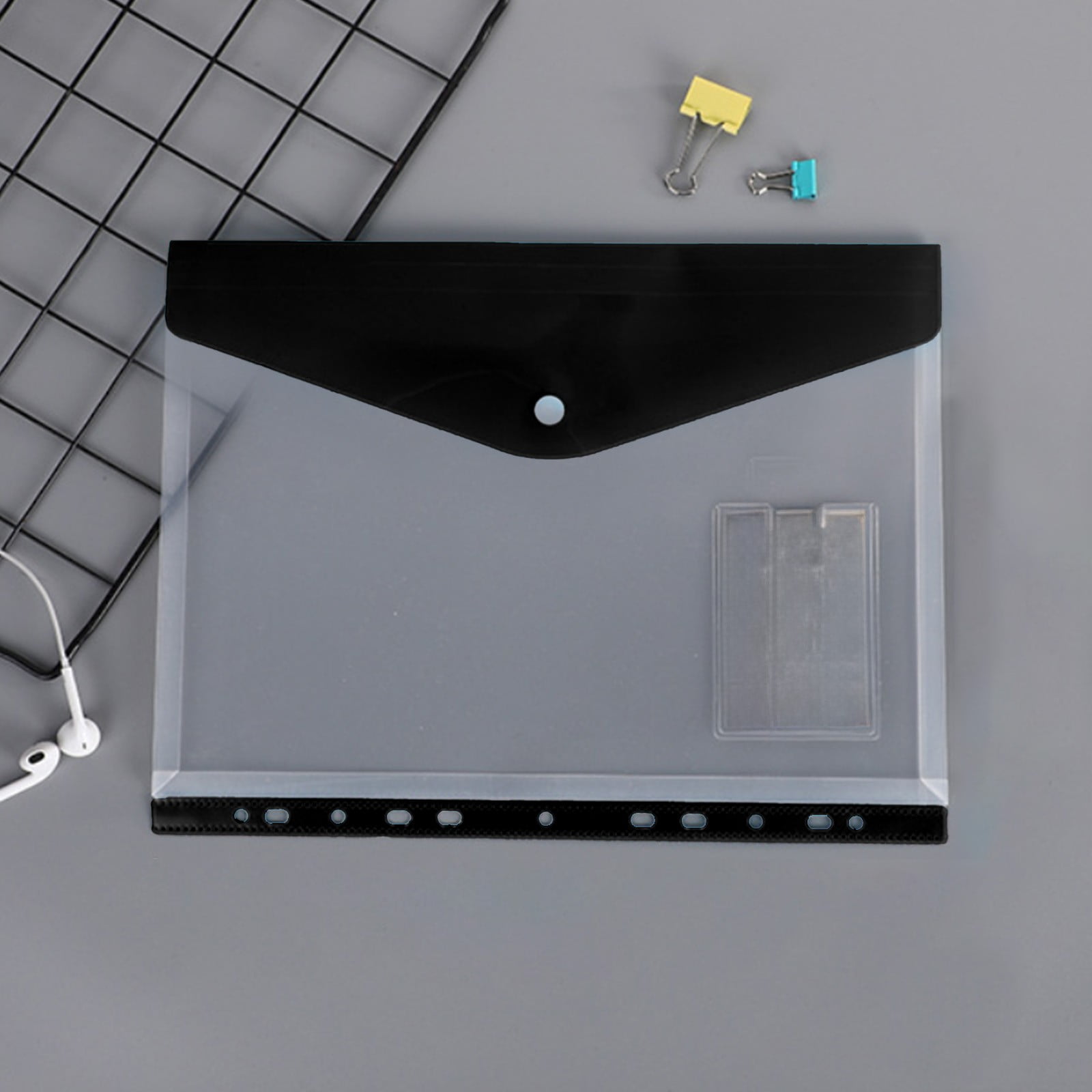 A4 Loose Leaf File Pouch, 11-Hole Transparent Document Storage Bag ...