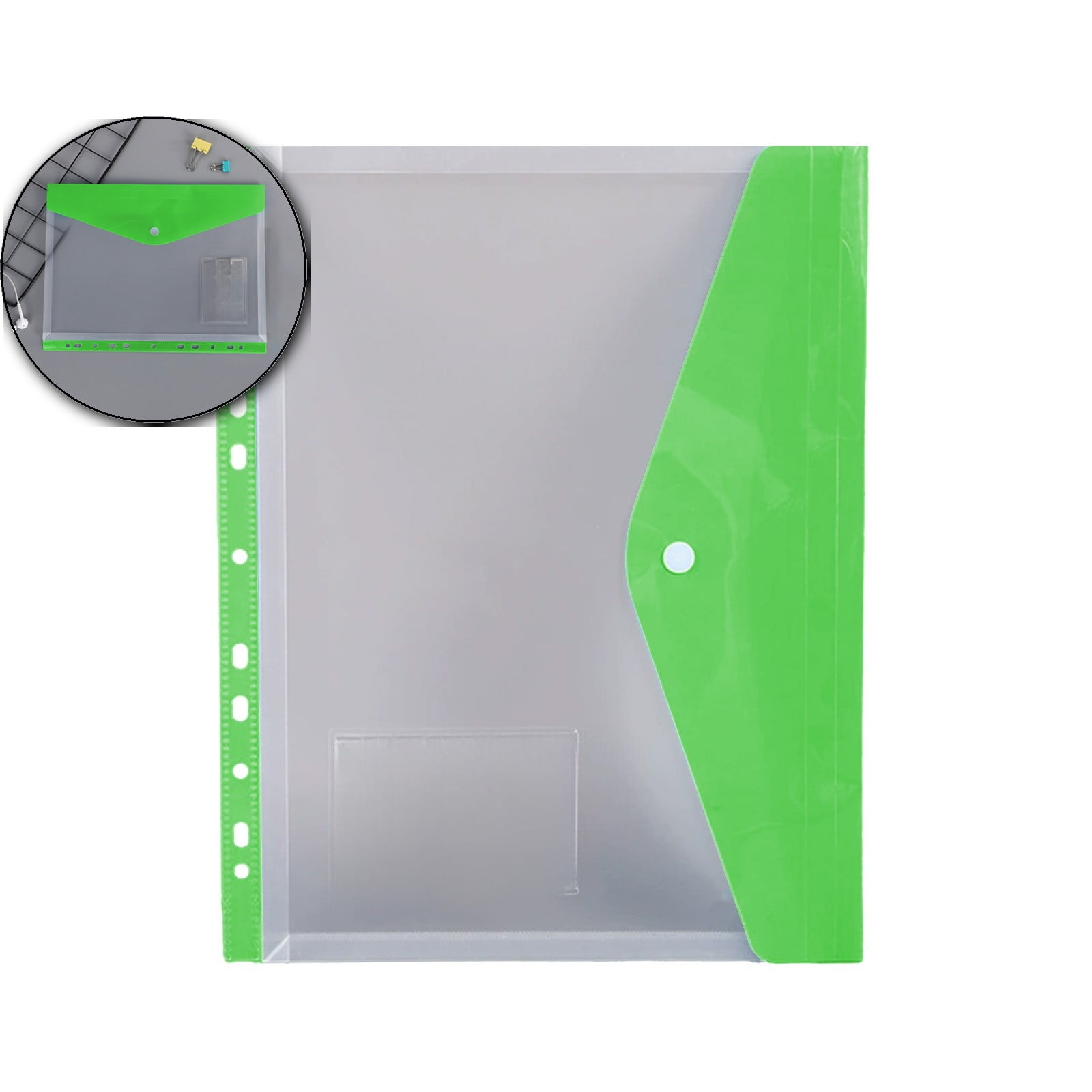 A4 Loose Leaf File Pouch, 11-Hole Transparent Label Organizer ...