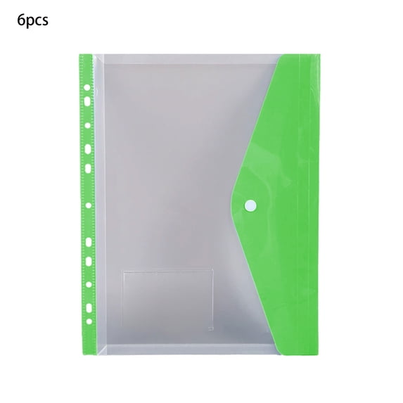 A4 Loose Leaf File Pouch 6 Piece Set11hole File Pouch Transparent Color ...