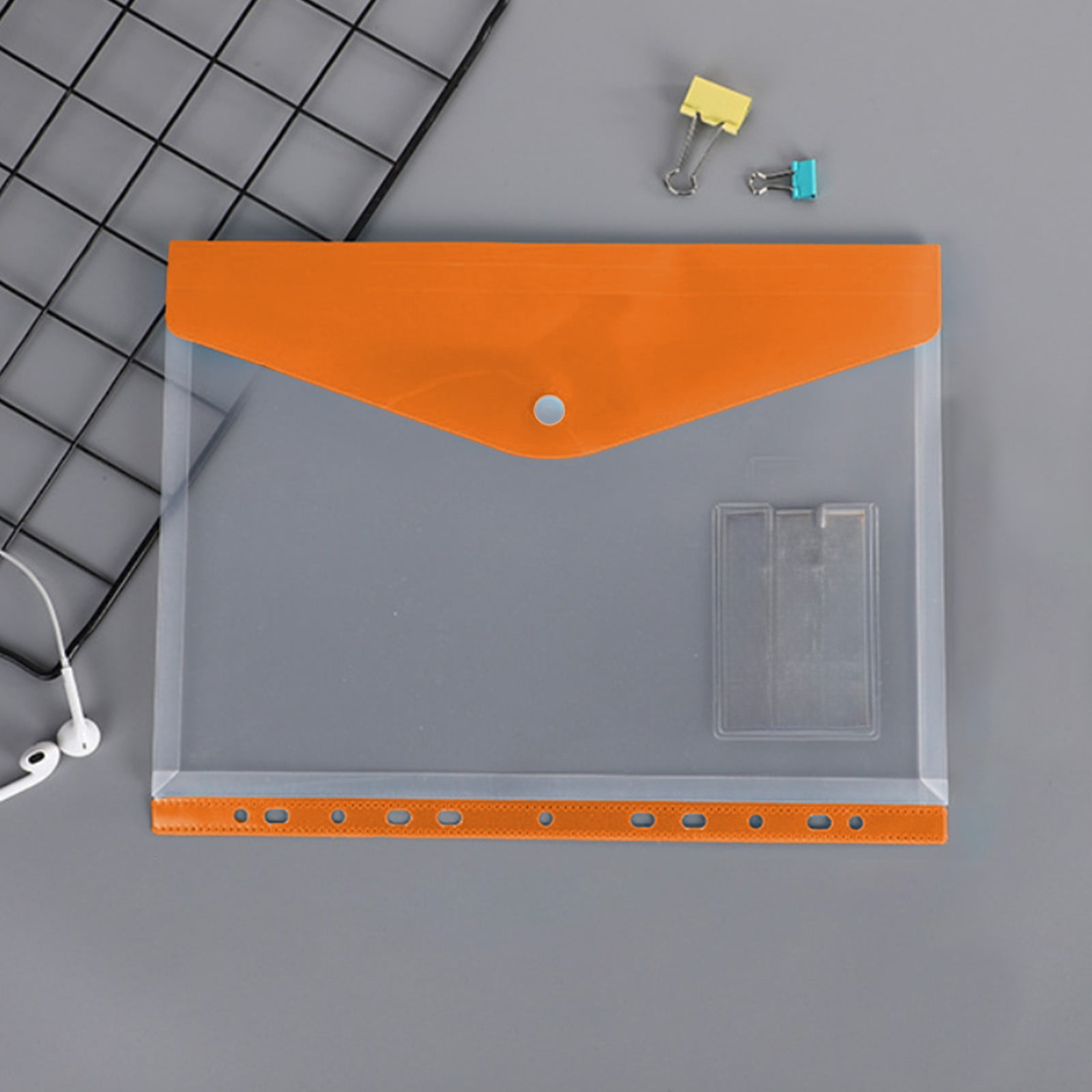 A4 Loose Leaf File Pouch, Document Storage Bag, Transparent Color Label ...