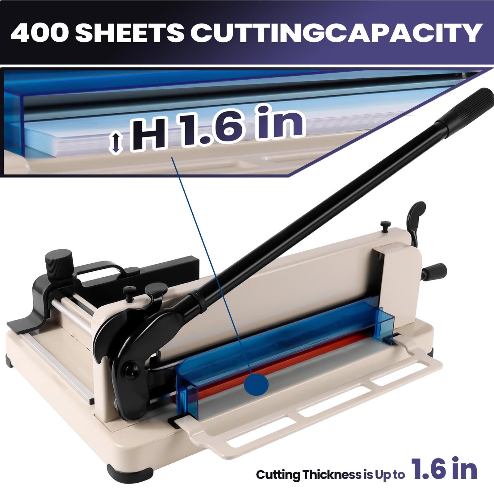 A4 Office Heavy Duty Guillotine Paper Cutter, 400 Sheet Capacity Solid ...