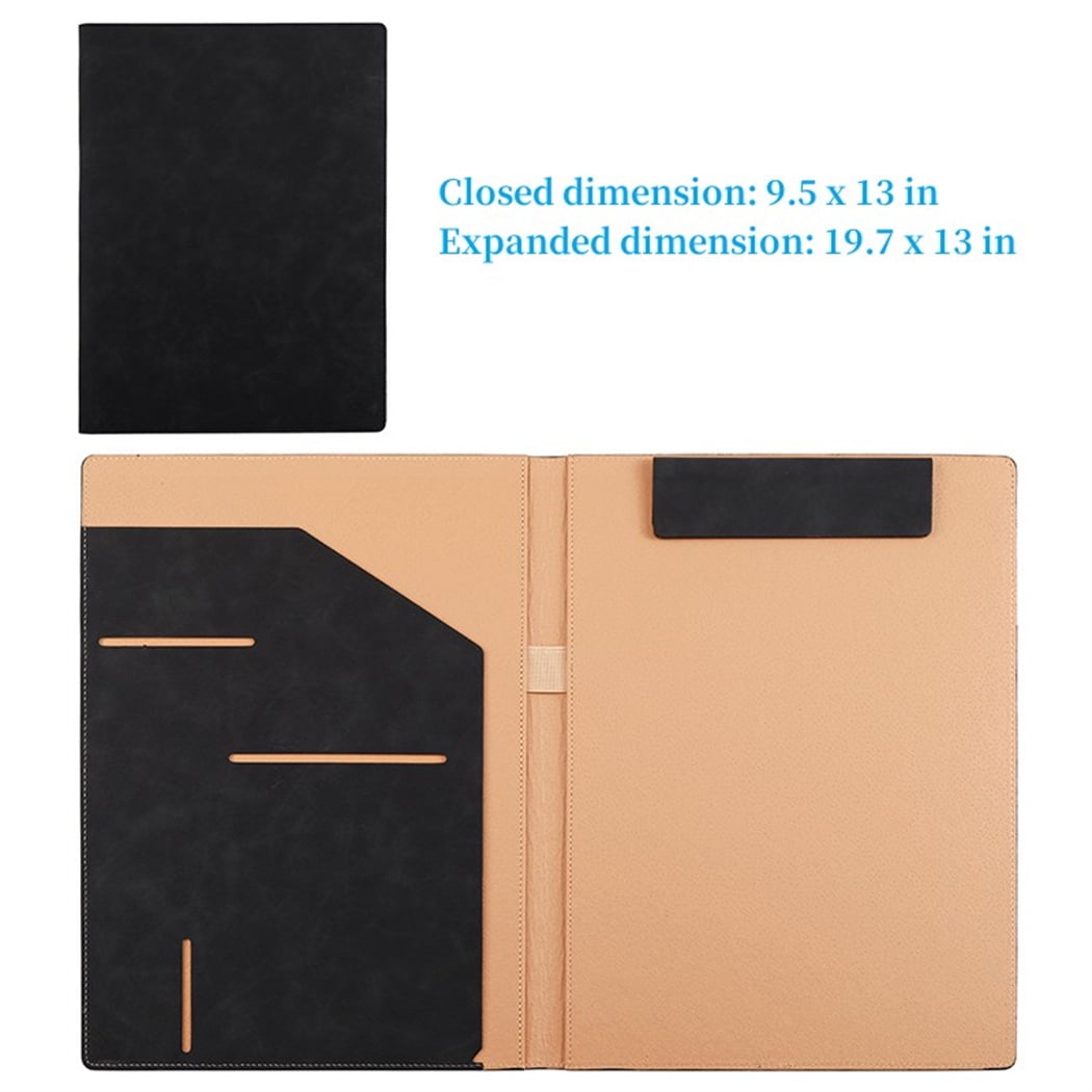 A4 Padfolio Clipboard Folder,Leather Organizer Binder with Magnetic ...