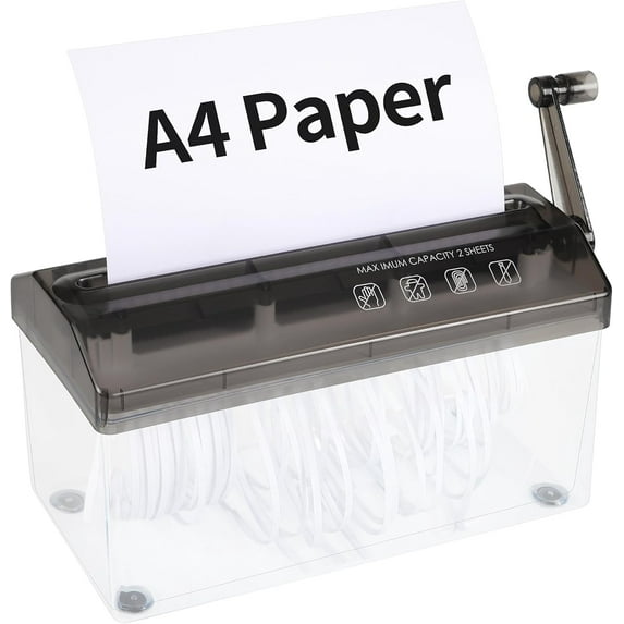 A4 Paper Manual Shredder - Black Portable Mini Grinder Capacity 3L for ...