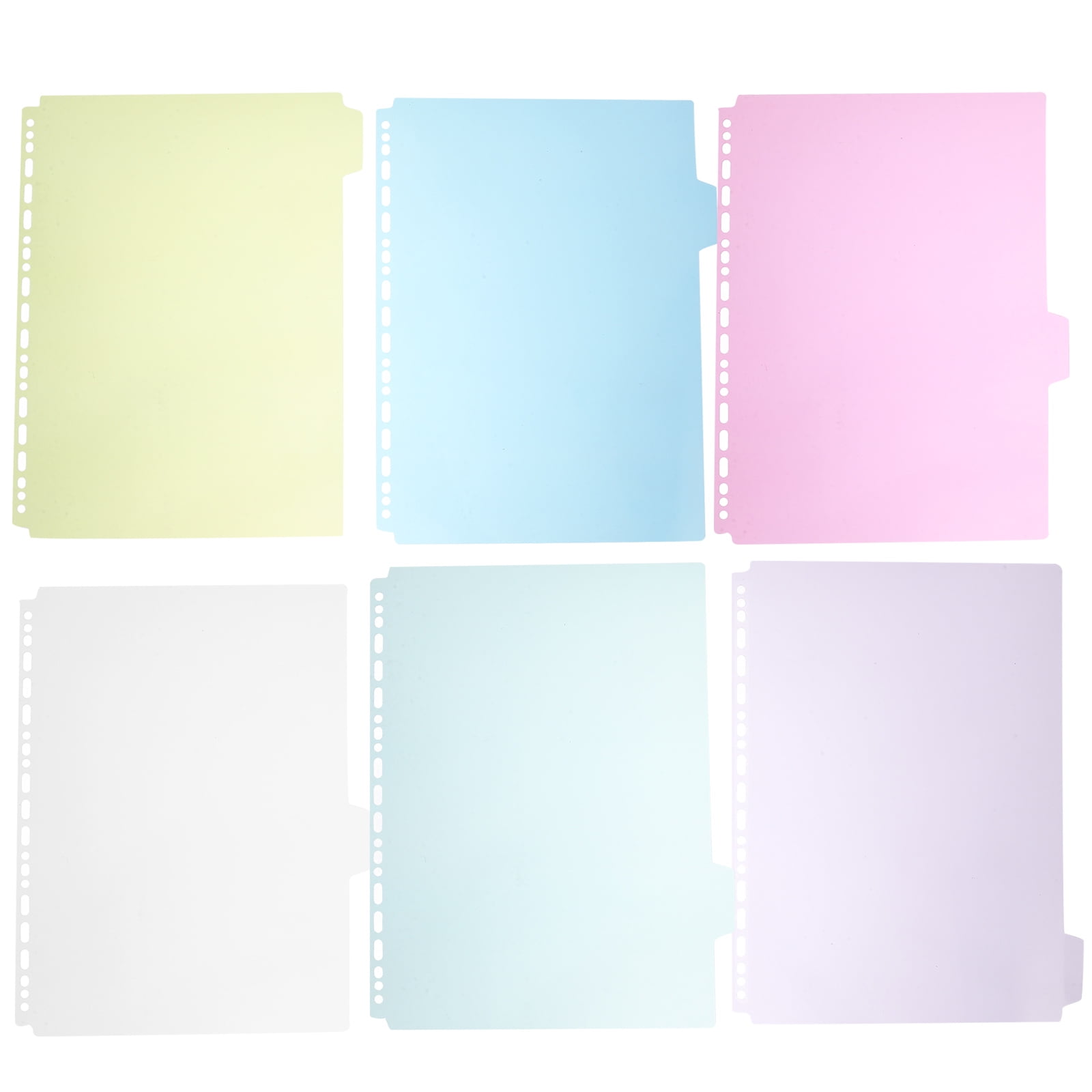 6PCS A4 Binder Dividers Replacement Tabbed Pages for Organizing Office ...