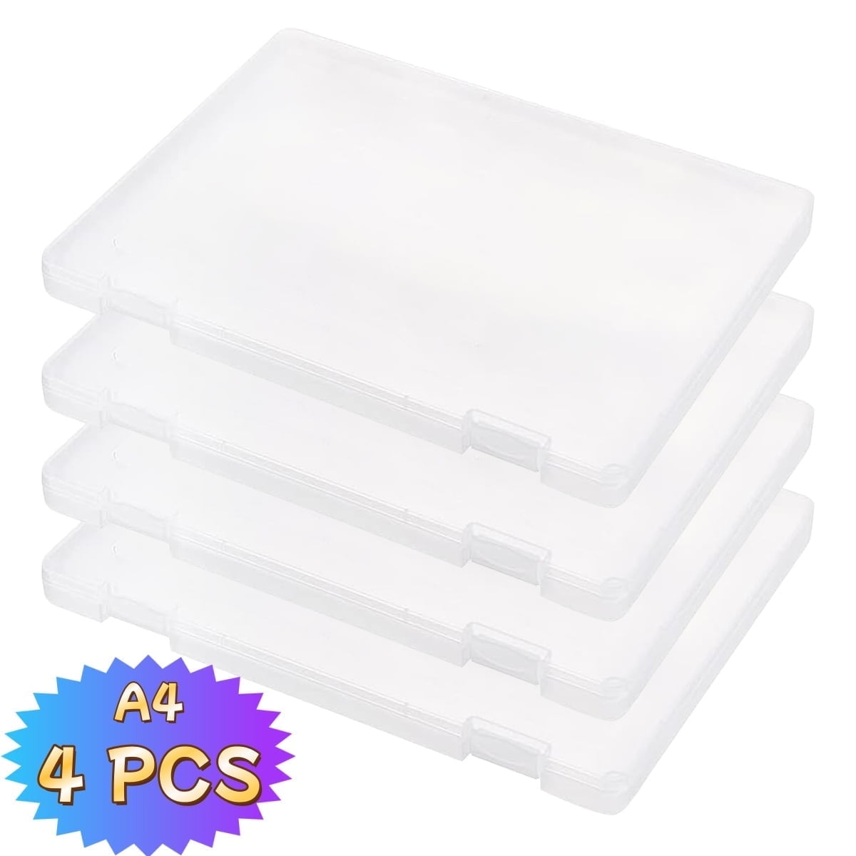 Kabuer A4 Plastic File Box Paper Organizer Craft Boxs 4pack - Home ...