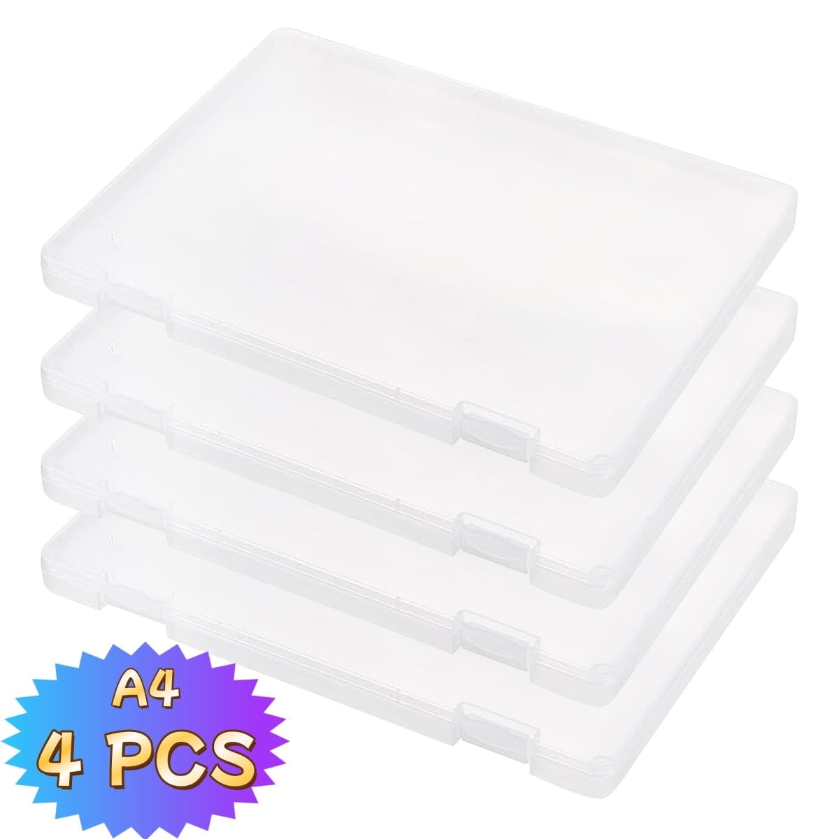 A4 Plastic File Box Paper Organizer Craft Boxs 4pack - Home Document ...